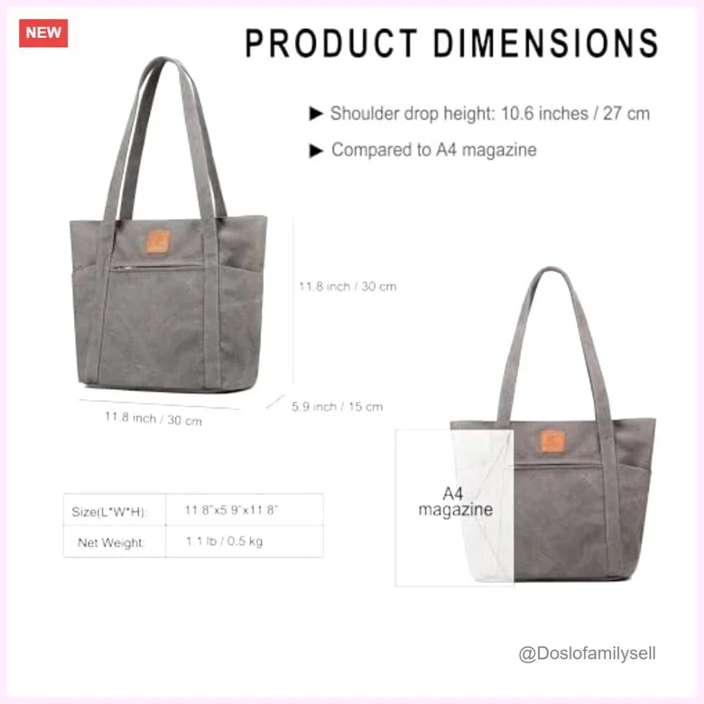 Bags | Heavy Duty Canvas Shoulder Tote Bag Multipocket Work Bag | Poshmark